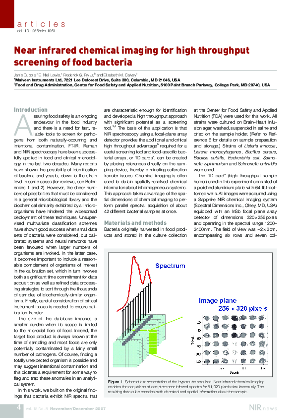 (PDF) Near Infrared Chemical Imaging for High Throughput Screening of ...