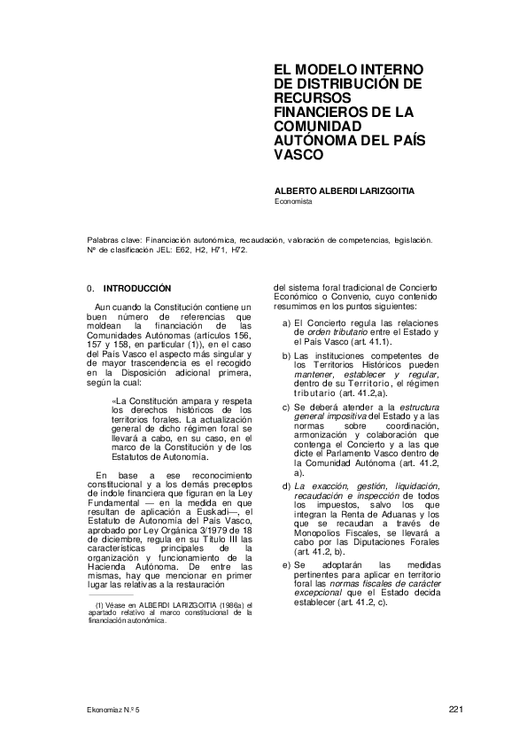 (PDF) El modelo interno de distribución de recursos financieros de la ...