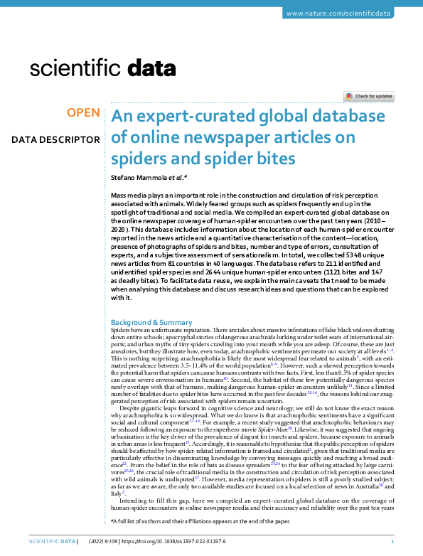 (PDF) An expert-curated global database of online newspaper articles on ...
