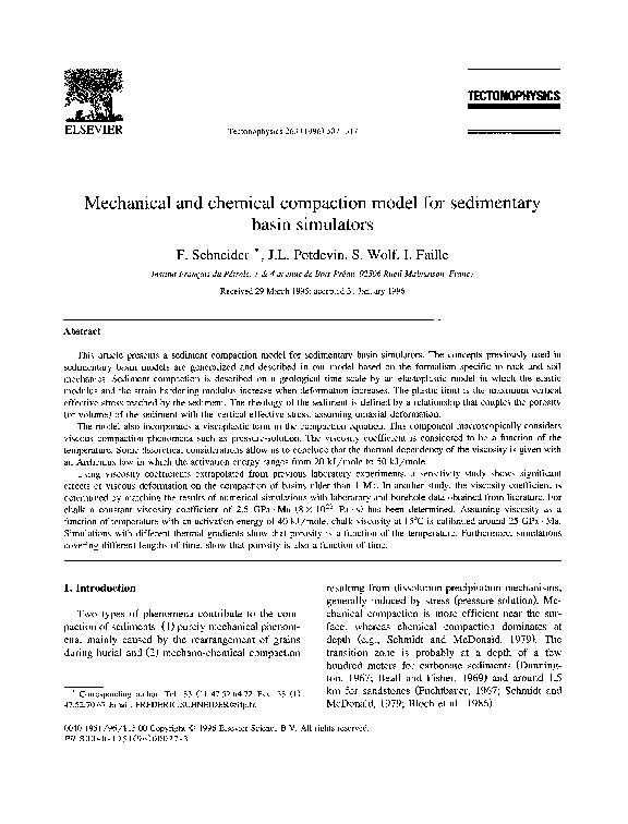 (PDF) Mechanical and chemical compaction model for sedimentary basin ...
