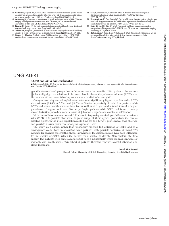 (PDF) Invasive Staging of Non-small Cell Lung Cancer*