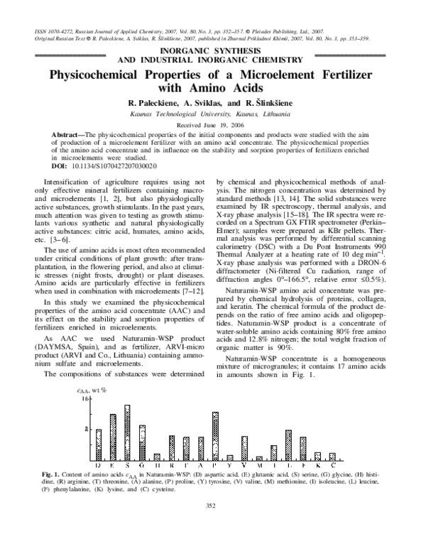 (PDF) Physicochemical properties of a microelement fertilizer with ...
