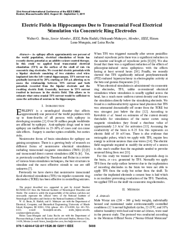 (PDF) Electric fields in hippocampus due to transcranial focal electrical stimulation via ...