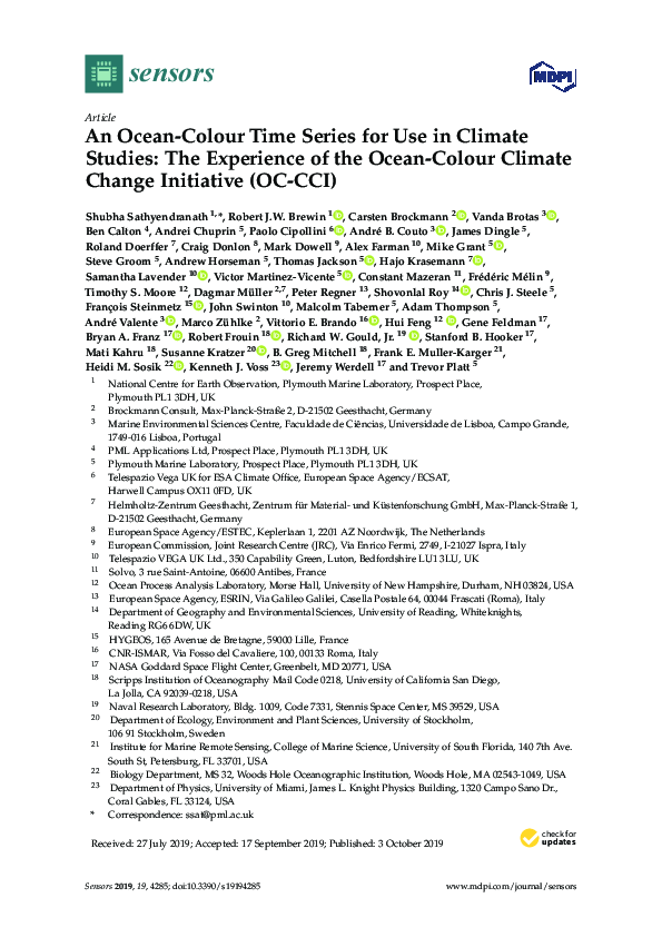 (PDF) An Ocean-Colour Time Series for Use in Climate Studies: The ...