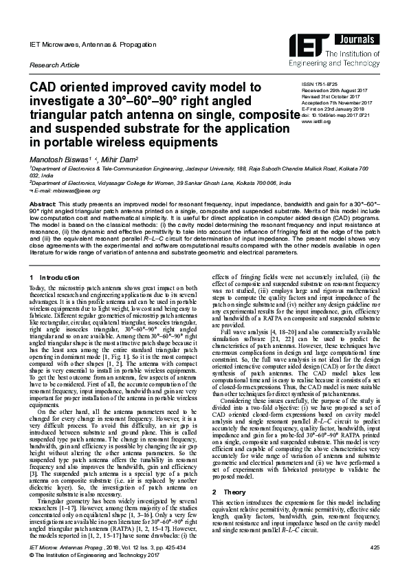 (PDF) CAD oriented improved cavity model to investigate a 30°–60°–90 ...
