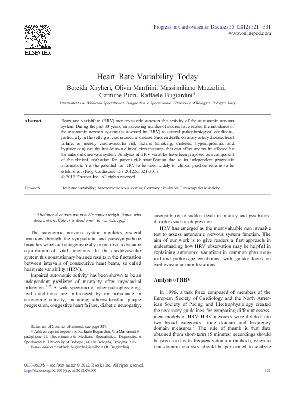 (PDF) Heart Rate Variability Today