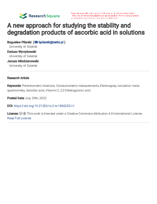 (PDF) A new approach for studying the stability and degradation products of ascorbic acid in ...