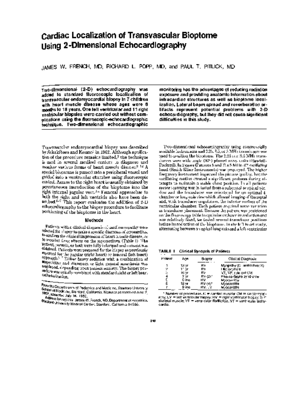 (PDF) Cardiac localization of transvascular bioptome using 2 ...
