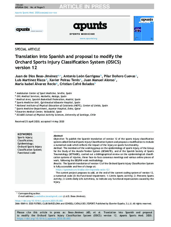 (PDF) Translation into Spanish and proposal to modify the Orchard ...