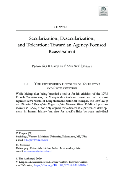 (PDF) Secularization, Desecularization, and Toleration: Cross ...