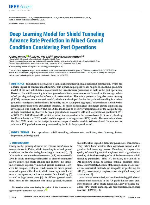(PDF) Deep Learning Model for Shield Tunneling Advance Rate Prediction ...