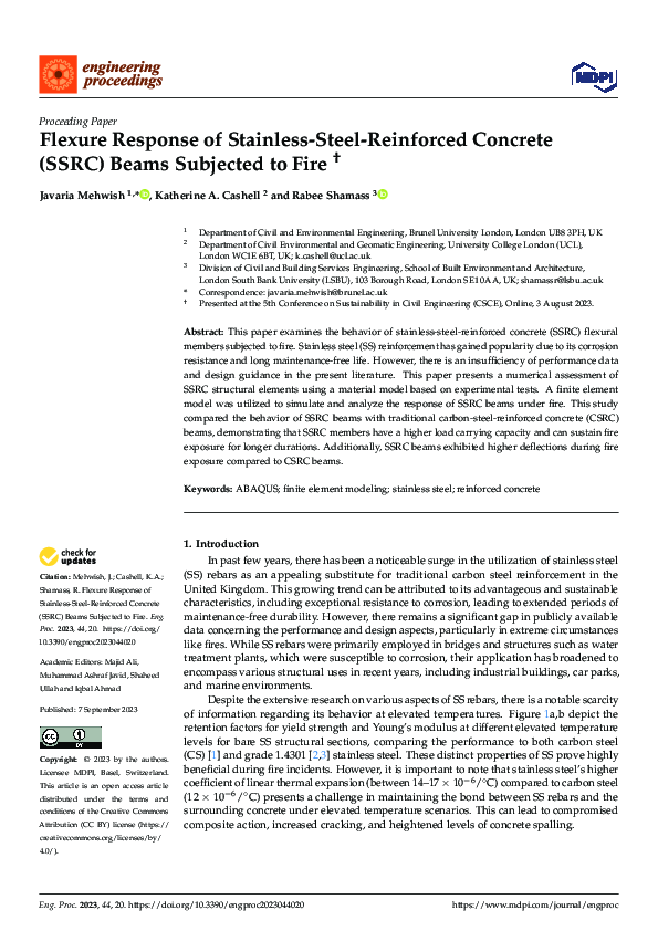 (PDF) Flexure Response of Stainless-Steel-Reinforced Concrete (SSRC ...