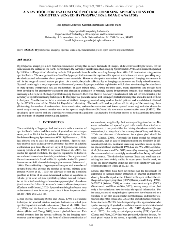 (PDF) A new tool for evaluating spectral unmixing applications for ...