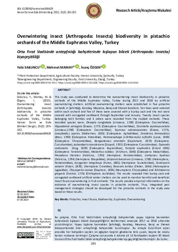 (PDF) Overwintering insect (Arthropoda: Insecta) biodiversity in ...