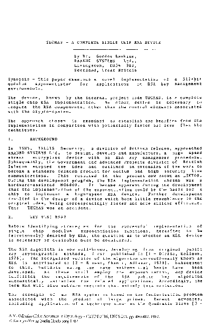 (PDF) Thomas — A Complete Single Chip RSA Device