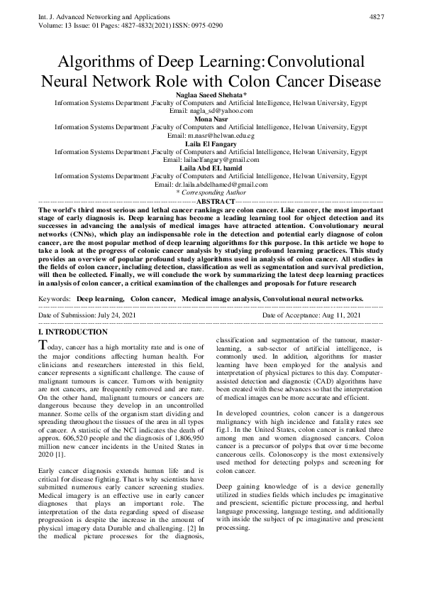 Pdf Algorithms Of Deep Learningconvolutional Neural Network Role