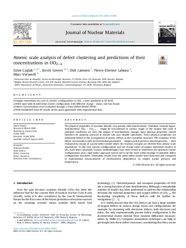 Pdf Atomic Scale Analysis Of Defect Clustering And Predictions Of