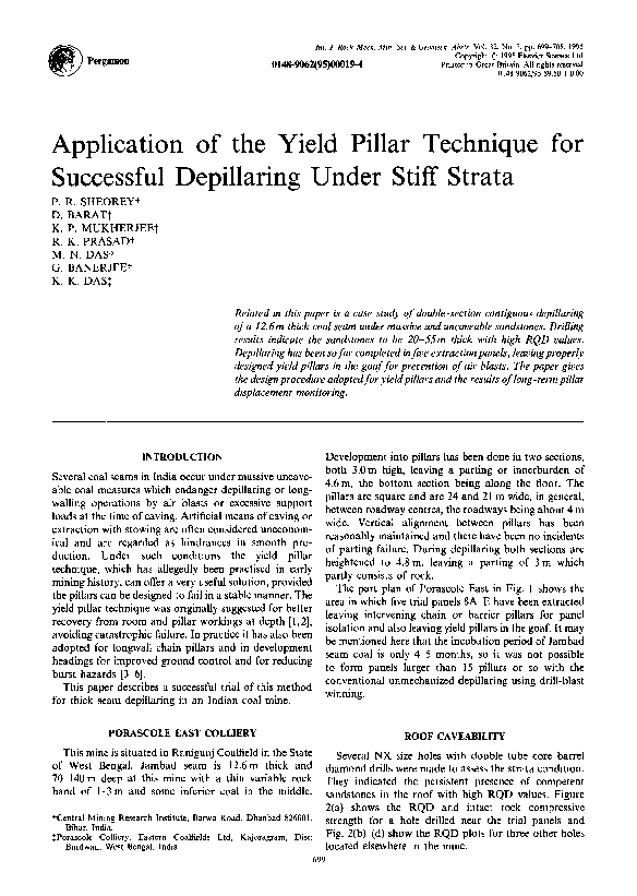 (PDF) Application of the yield pillar technique for successful ...