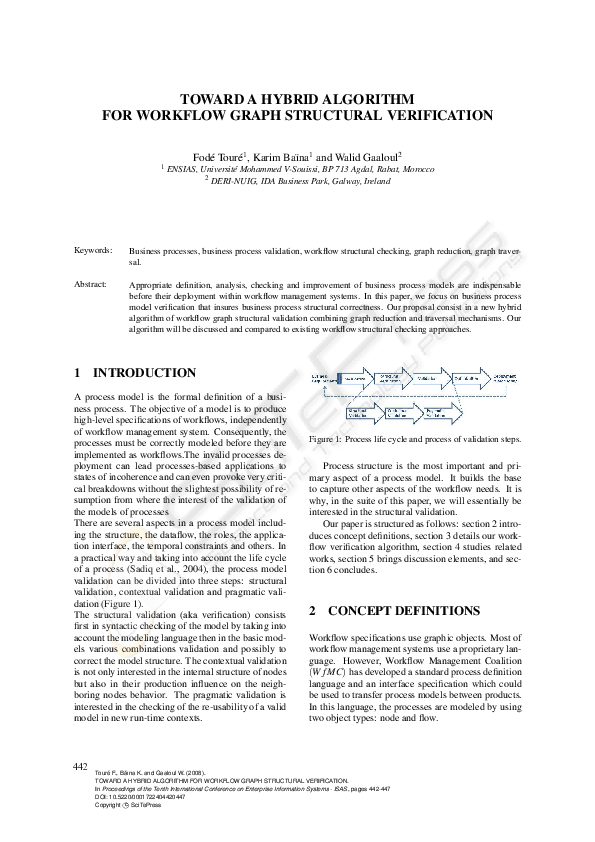 (PDF) Toward a Hybrid Algorithm for Workflow Graph Structural Verification