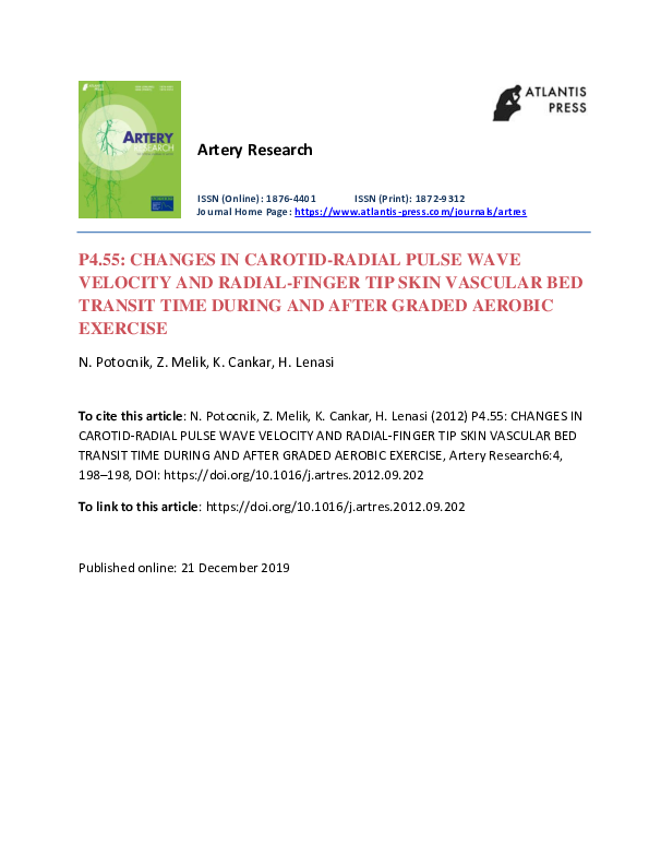 (PDF) P4.55 Changes in Carotid-Radial Pulse Wave Velocity and Radial ...