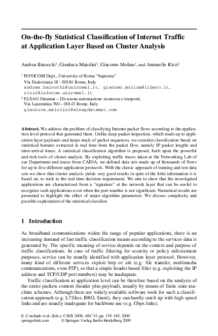 (PDF) On-the-fly Statistical Classification of Internet Traffic at Application Layer Based on ...