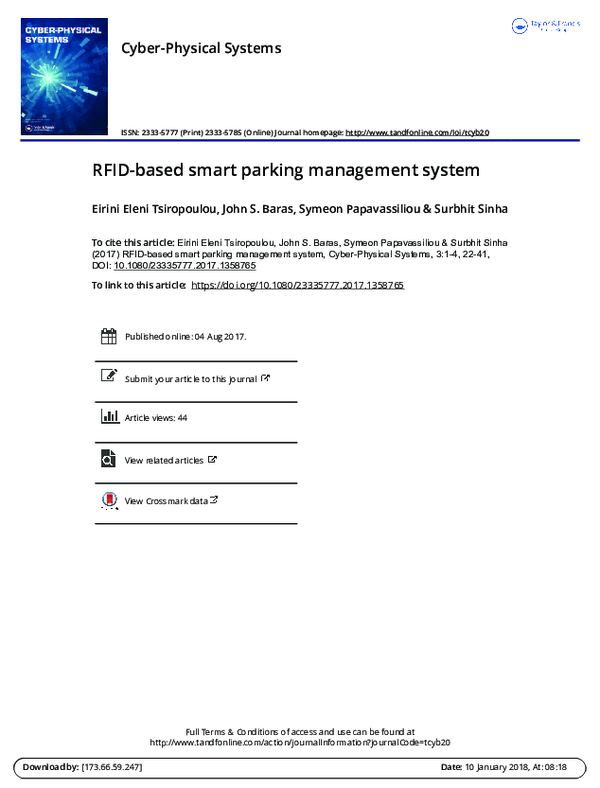 (PDF) RFID-based smart parking management system | Eirini Eleni Tsiropoulou - Academia.edu