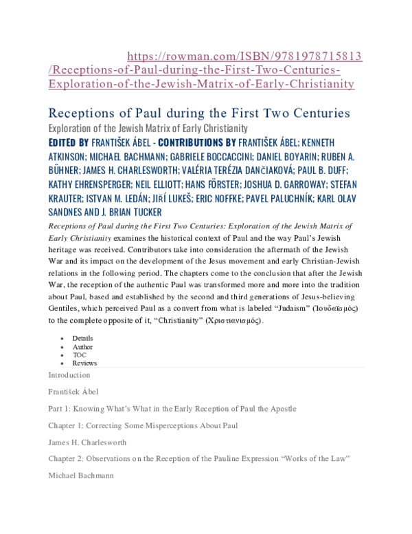 (PDF) "The 'Man of Lawlessness' as an Eschatological Enemy in 2 ...