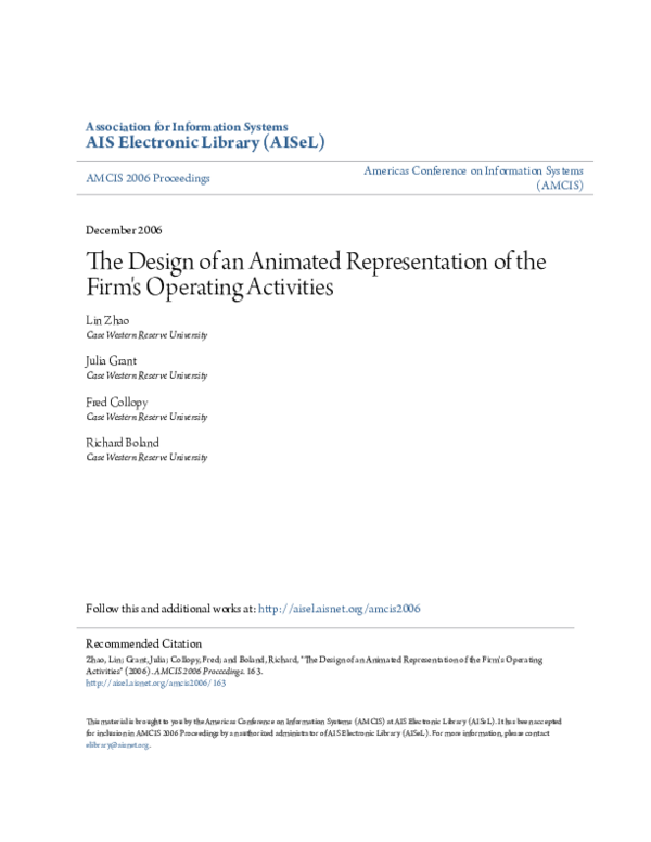 (PDF) The Design of an Animated Representation of the Firm\u27s ...