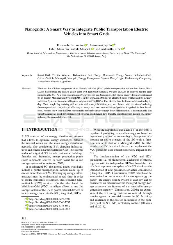 (PDF) Nanogrids: A Smart Way to Integrate Public Transportation Electric Vehicles into Smart Grids