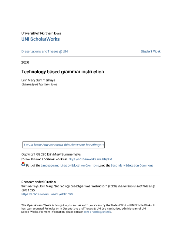 (PDF) Technology-Based Grammar Instruction