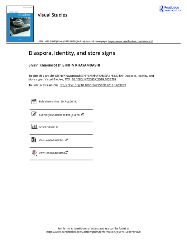 (PDF) Diaspora, identity, and store signs