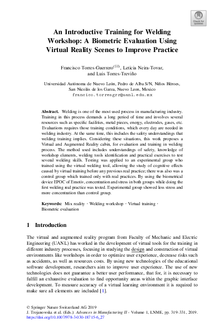 (PDF) An Introductive Training for Welding Workshop: A Biometric Evaluation Using Virtual ...
