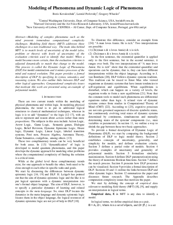 (PDF) Modelling phenomena and dynamic logic of phenomena