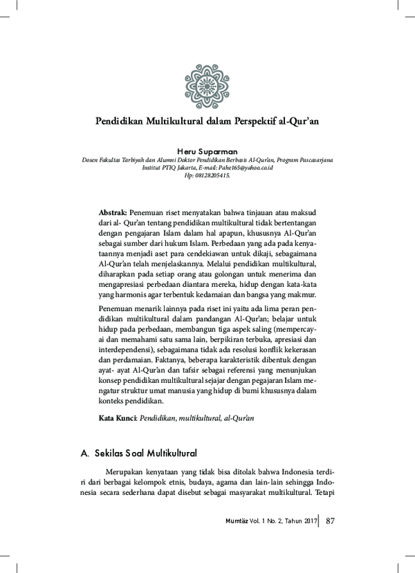 (PDF) Pendidikan Multikultural dalam Perspektif al-Qur’an
