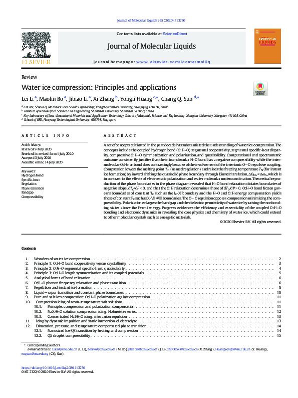 (PDF) Water ice compression: Principles and applications
