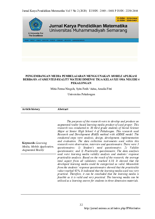 (PDF) Pengembangan Media Pembelajaran Menggunakan Mobile Aplikasi Berbasis Augmented Reality ...