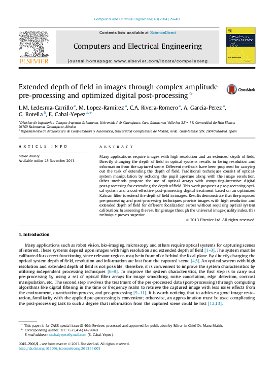 (PDF) Extended depth of field in images through complex amplitude pre-processing and optimized ...