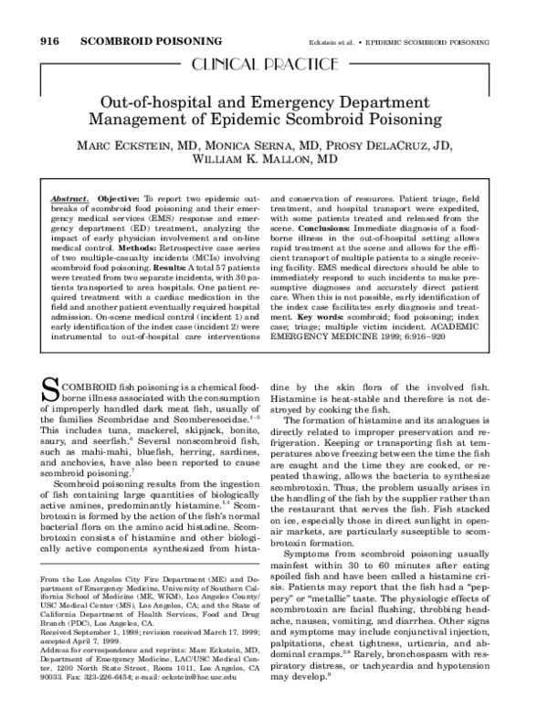 (PDF) Out-of-hospital and Emergency Department Management of Epidemic ...