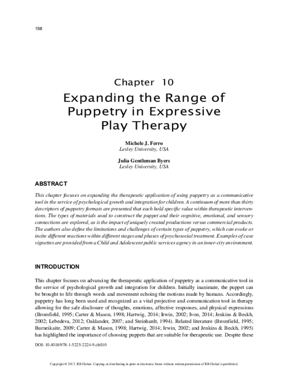 (PDF) Expanding the Range of Puppetry in Expressive Play Therapy