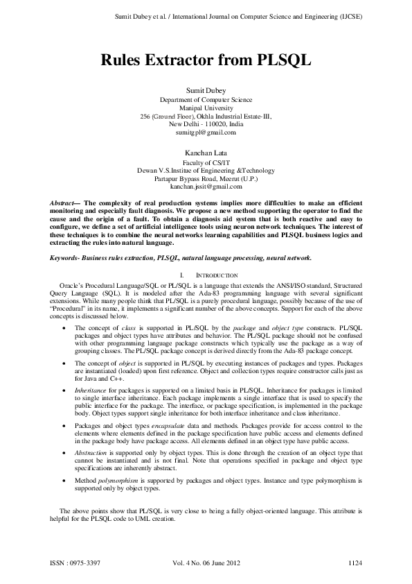 (PDF) Rules Extractor from PLSQL