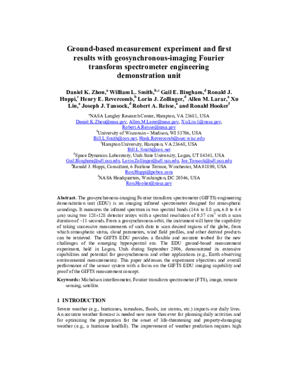 (PDF) Ground-Based Measurement Experiment and First Results with ...