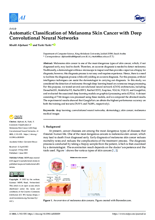Pdf Automatic Classification Of Melanoma Skin Cancer With Deep Convolutional Neural Networks