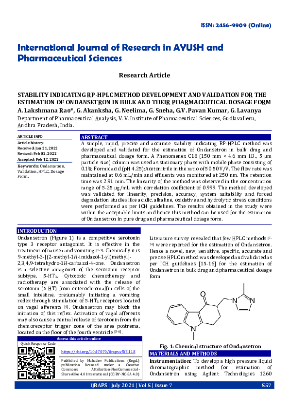 (PDF) Stability Indicating RP-HPLC Method Development and Validation for the Estimation of ...