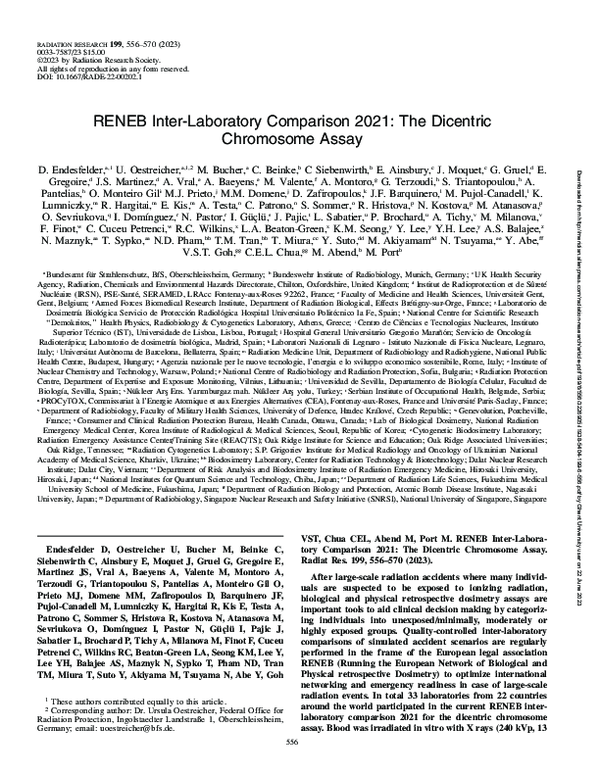 (PDF) RENEB Inter-Laboratory Comparison 2021: The Dicentric Chromosome ...