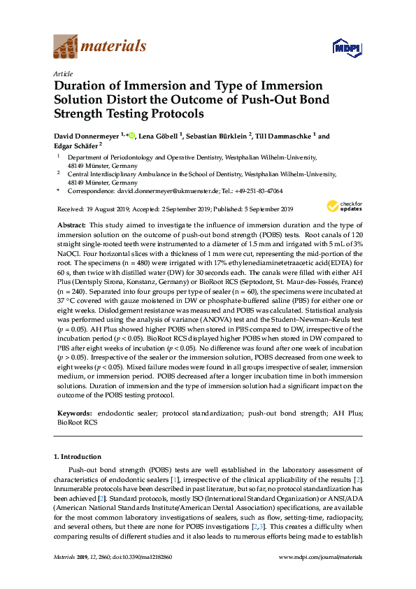 (PDF) Duration of Immersion and Type of Immersion Solution Distort the ...