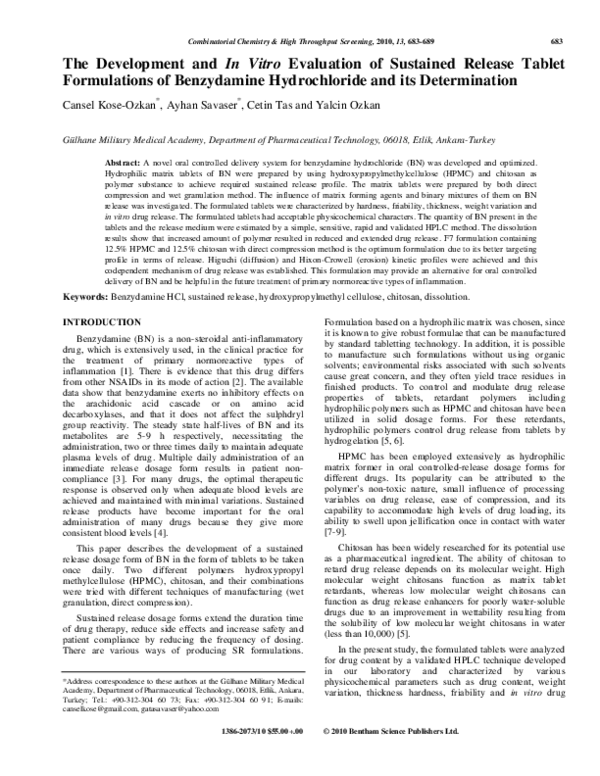 (PDF) Development and In vitro Evaluation of Sustained Release Matrix ...