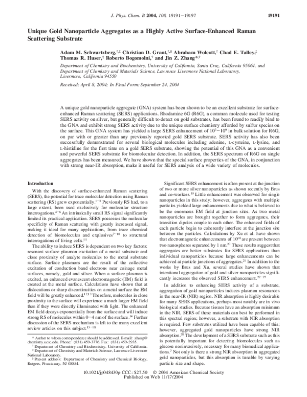 (PDF) Unique Gold Nanoparticle Aggregates as a Highly Active Surface ...