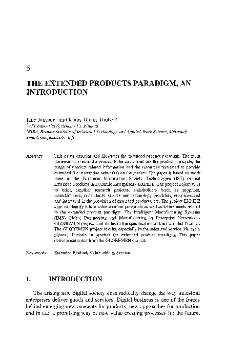 (PDF) The Extended Products Paradigm, an Introduction