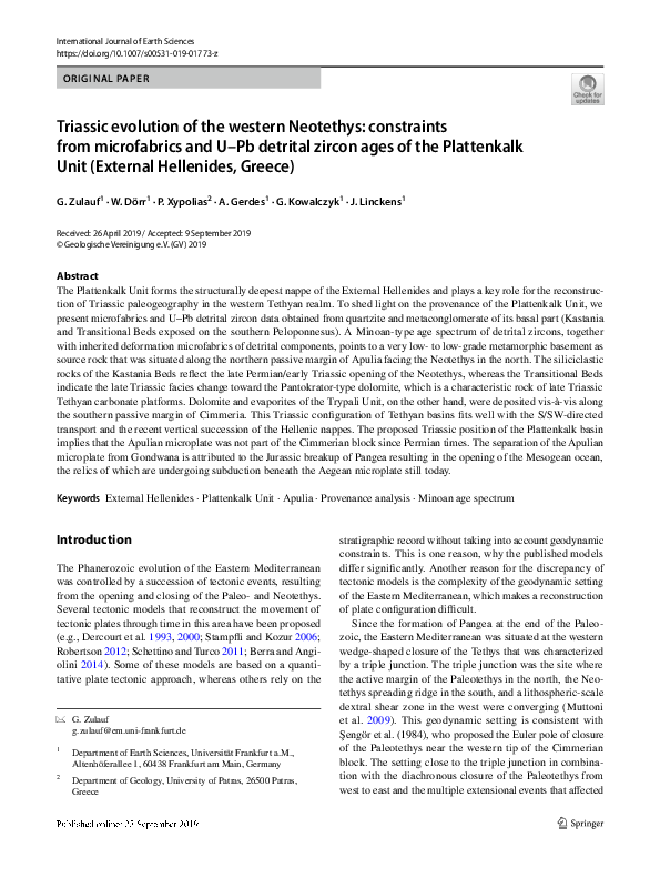 (PDF) Triassic evolution of the western Neotethys: constraints from ...