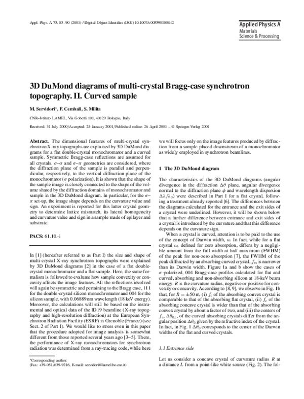 (PDF) 3D DuMond diagrams of multi-crystal Bragg-case synchrotron ...